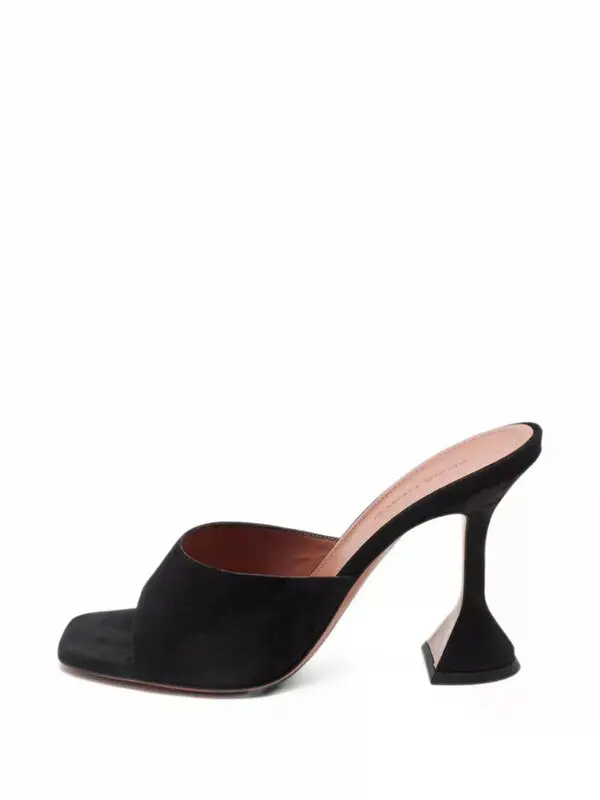 Amina Muaddi Lupita Suede Sandals - Black