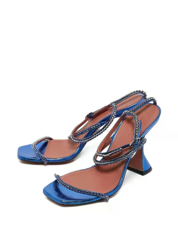 Amina Muaddi Gilda Crystal-embellished Sandals - Blue