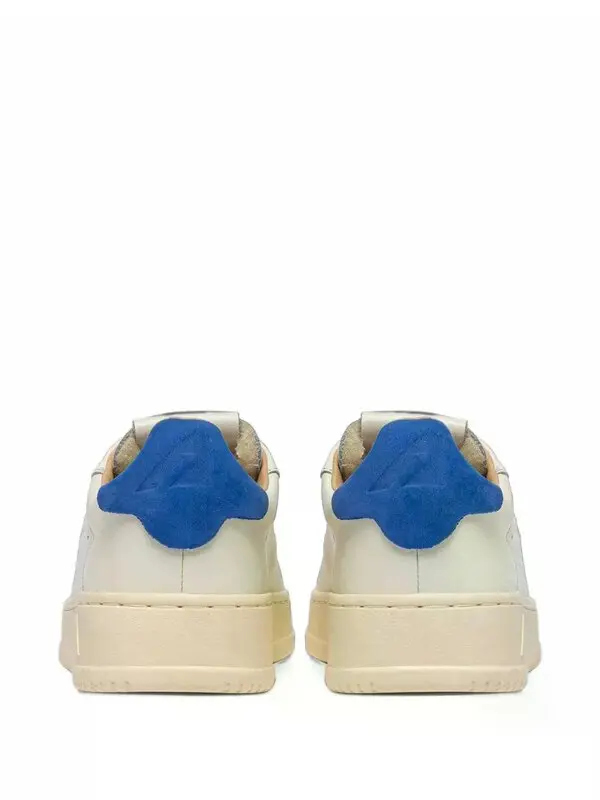 AUTRY Dallas Low Sneakers In Marshmallow And Lapis Blue Leather