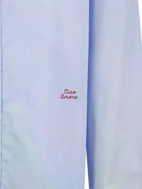 Giada Benincasa Ciao Amore Embroidered Long-sleeve Shirt