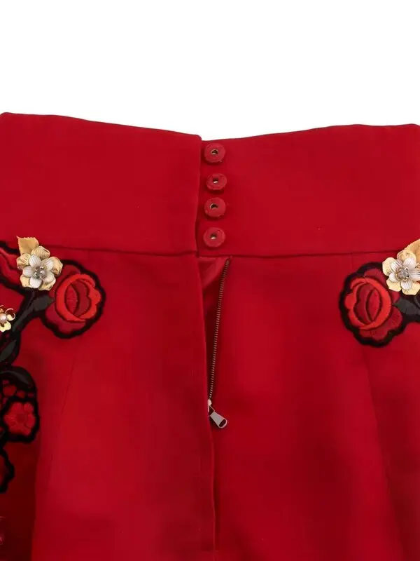 Dolce & Gabbana Floral-embroidered Crystal-embellished Shorts