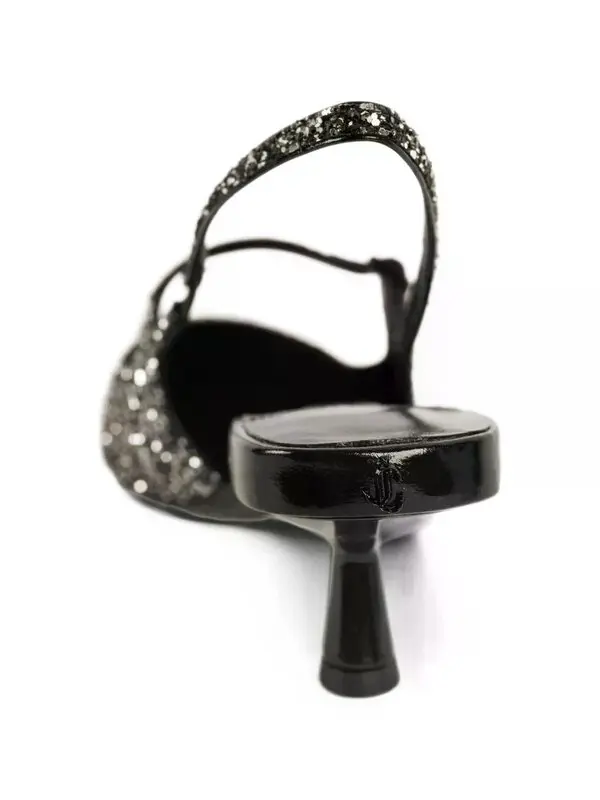 JIMMY CHOO Didi Glitter-effect Slingback Pumps