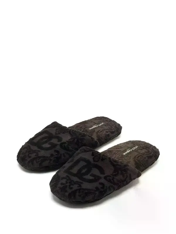Dolce & Gabbana Dg Logo Faux-fur Slides