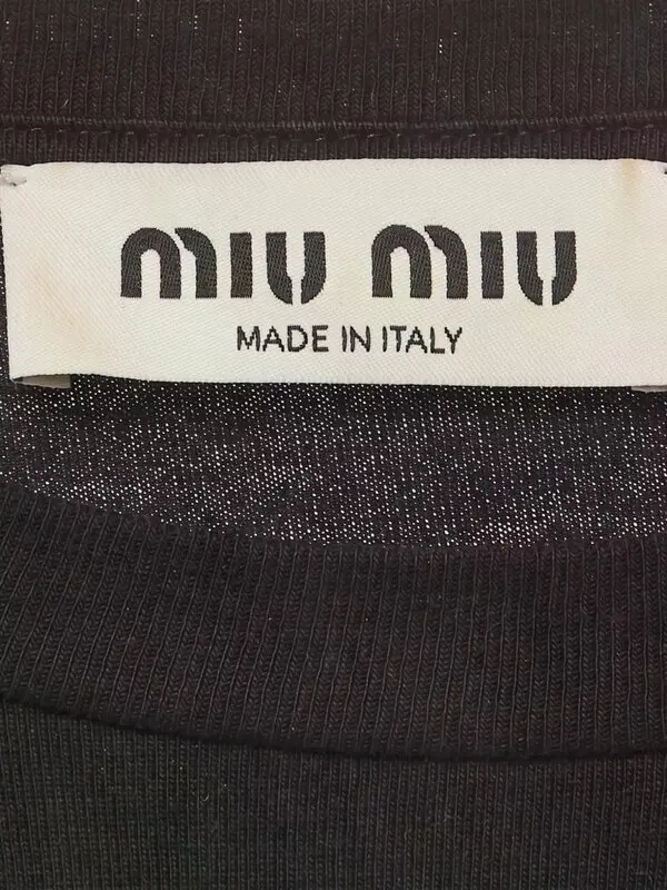 Miu Miu Logo-print Tie-front T-shirt - Black