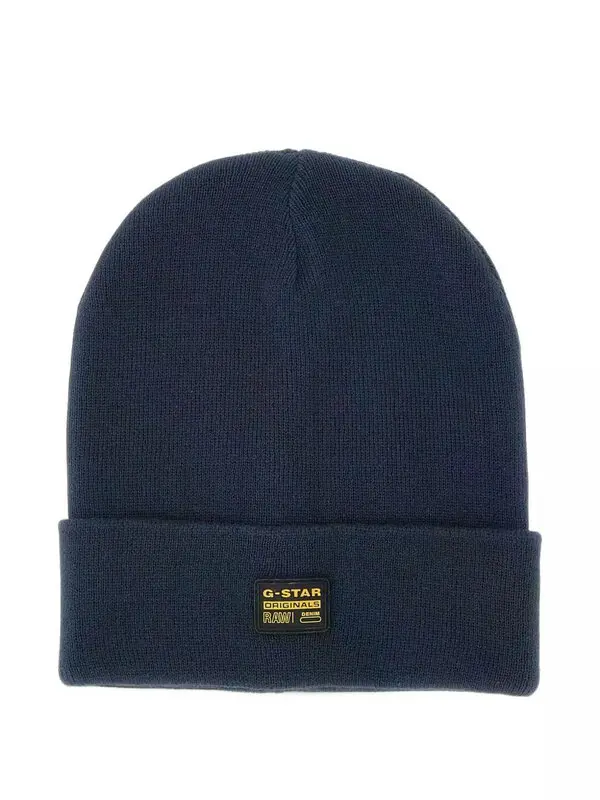 G-star Raw Effo Long Logo-patch Beanie Hat - Blue