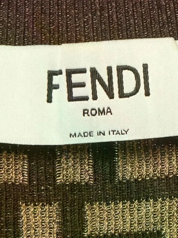 Fendi Zucca Jacquard-knit Mini Dress - Brown