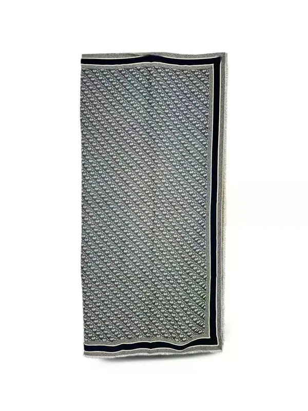 Dior 2010s Oblique Monogram Scarf - Blue