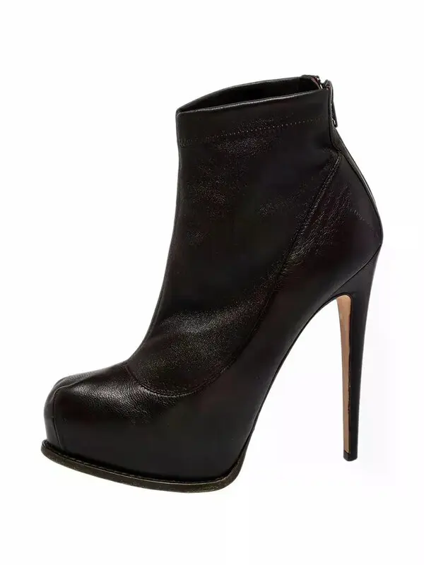 Brian Atwood Platform Leather Ankle Boots