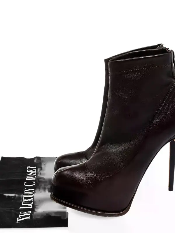 Brian Atwood Platform Leather Ankle Boots