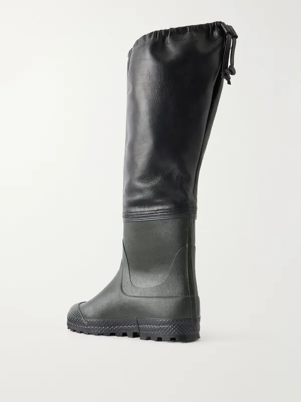 RIER Farmer Leather-trimmed Rubber Rain Boots