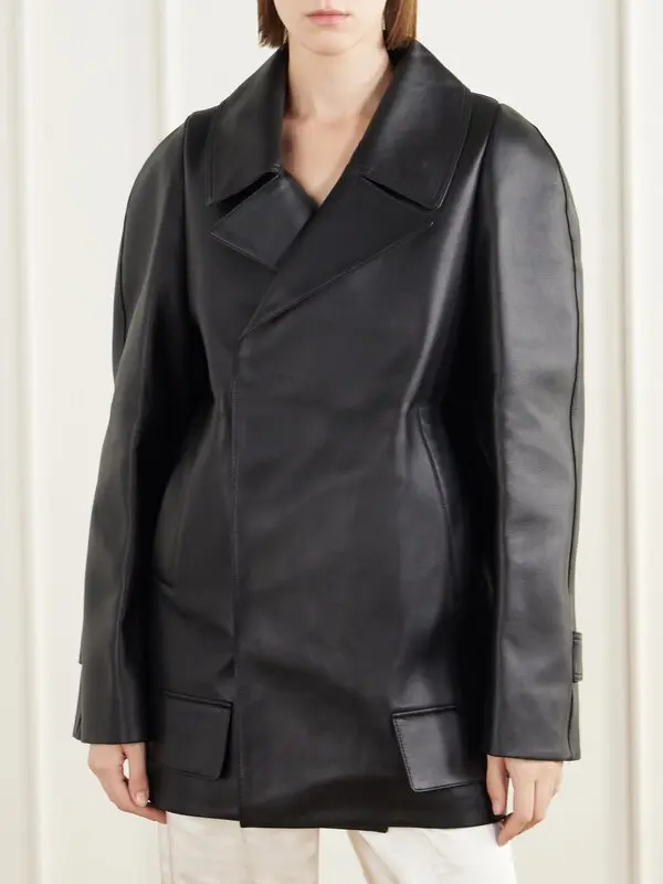 Victoria Beckham Double-breasted Leather Jacket