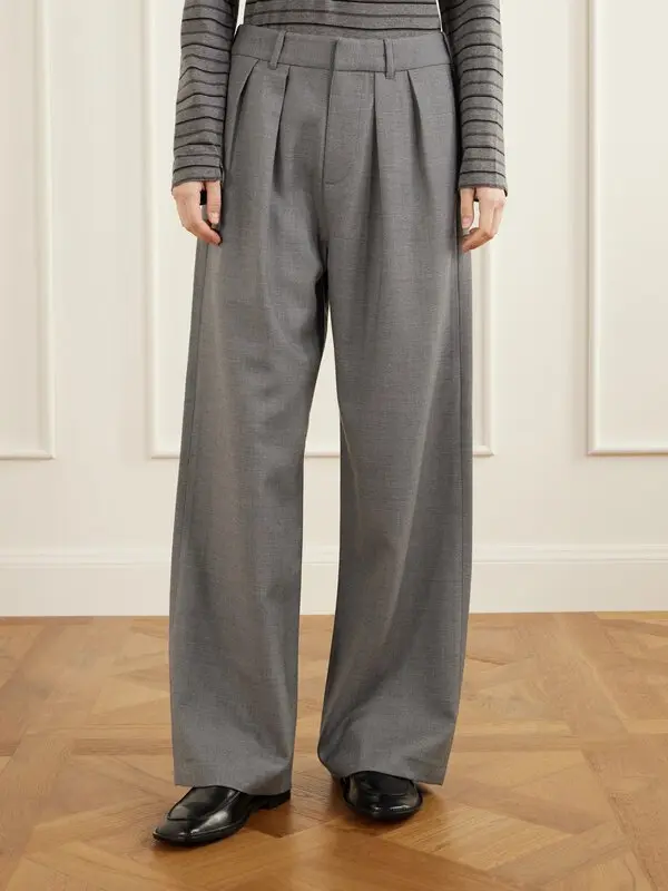 Citizens Of Humanity Ines Pleated Virgin Wool-twill Wide-leg Pants