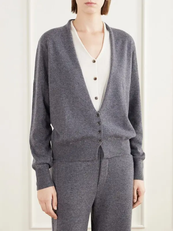 LISA YANG Vani Two-tone Layered Cashmere Cardigan