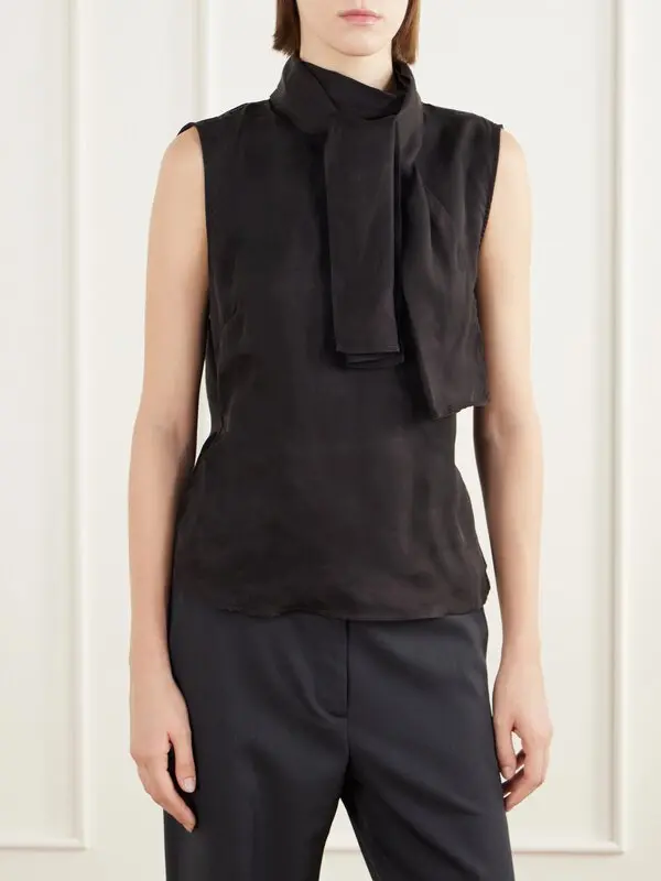 Our Legacy Virtous Scarf-detailed Draped Crepe Top