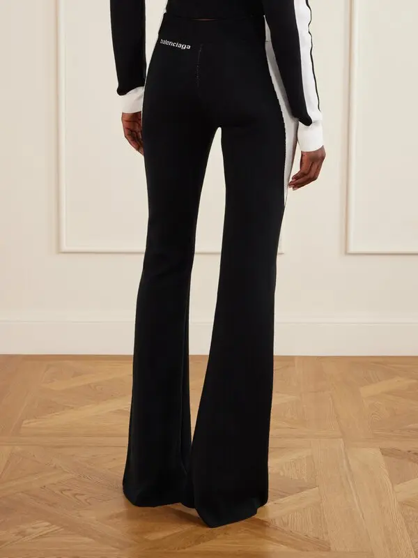 Balenciaga Wool-blend Flared-leg Track Pants