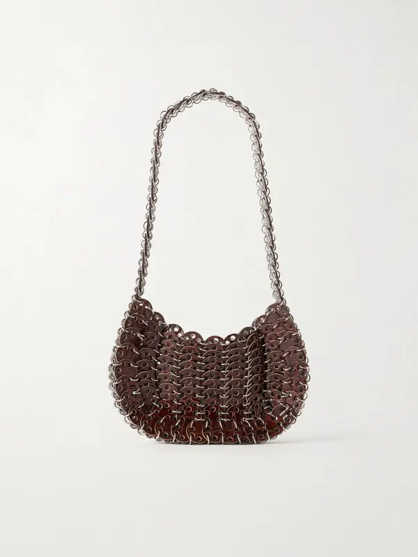 Rabanne Moon Flip Croc-effect Leather Chainmail Shoulder Bag - Multi