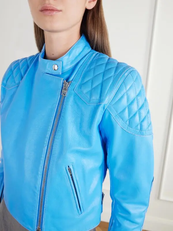 Acne Studios Cropped Quilted Leather Jacket