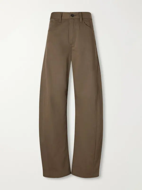 AGOLDE Luna Cotton-twill Barrel-leg Pants - Brown