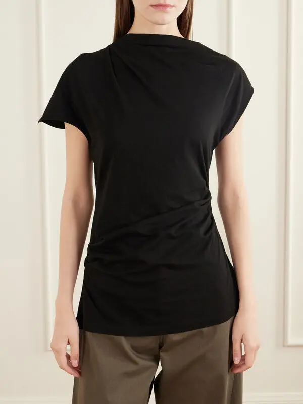AGOLDE Beckly Gathered Organic Cotton-jersey T-shirt