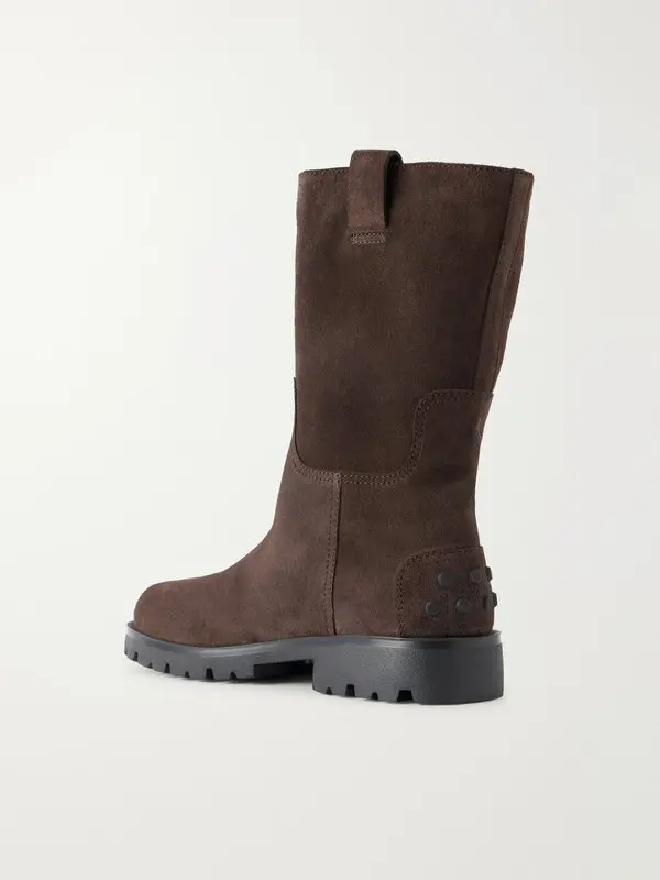 TOD'S Gomma 31 Logo-appliquéd Suede Ankle Boots