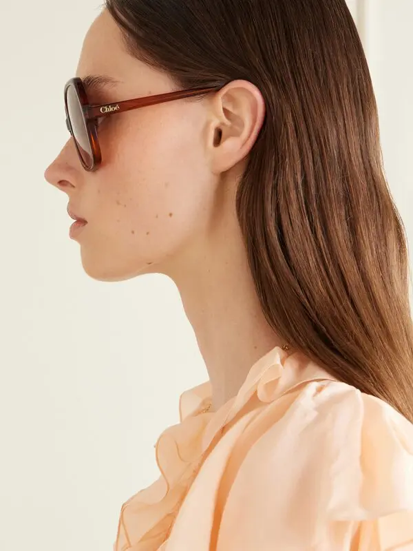 Chloé Salomé Navigator-style Recycled-acetate Sunglasses