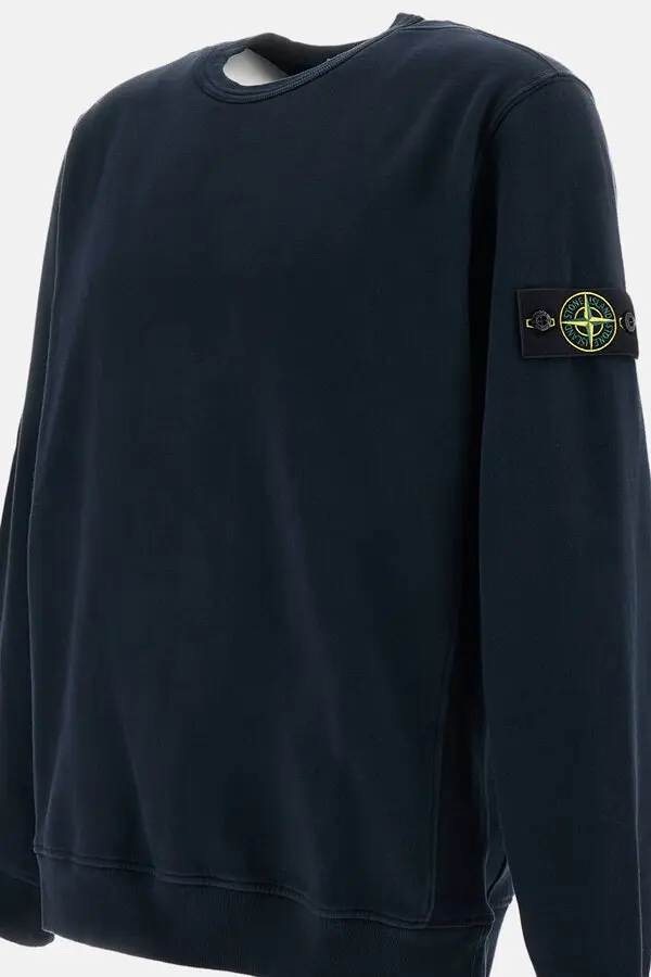 Stone Island Brushed Organic Cotton Fleece Crewneck Sweatshirt - Multicolor