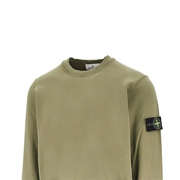 Stone Island Ogo Badge Organic Cotton Sweatshirt - Green