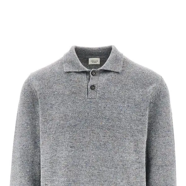 GALLIA KNIT Merino Wool Polo Sweater