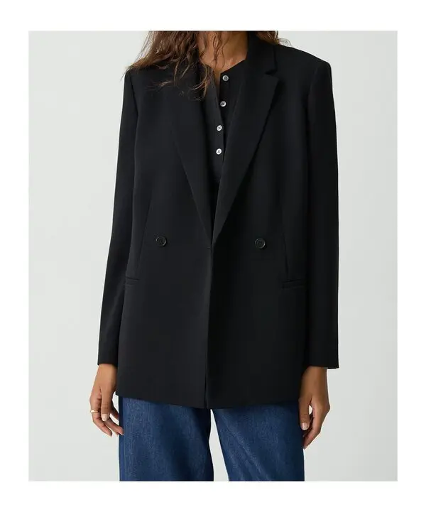 Theory Admiral Crepe Relaxed Double-breasted Blazer