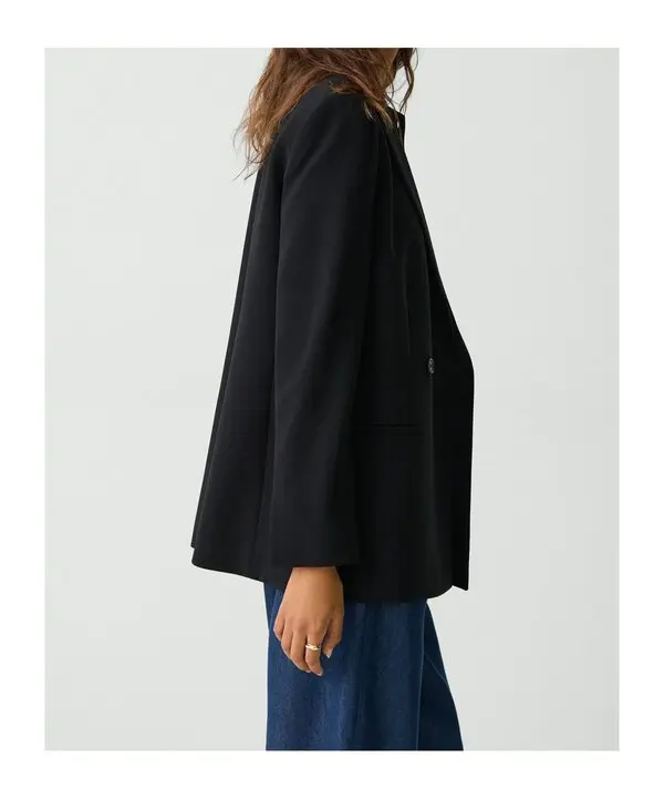 Theory Admiral Crepe Relaxed Double-breasted Blazer