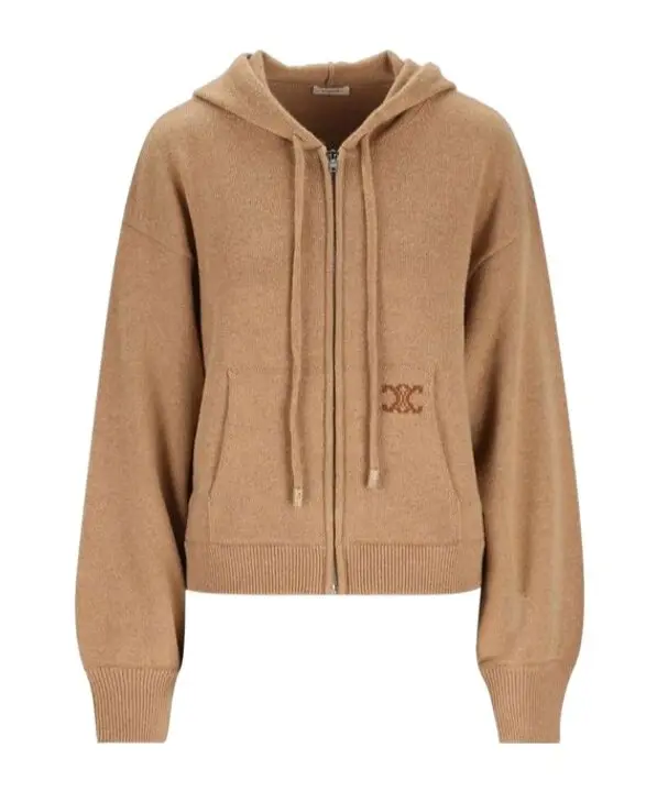 Celine Zip-up Hoodie - Camel
