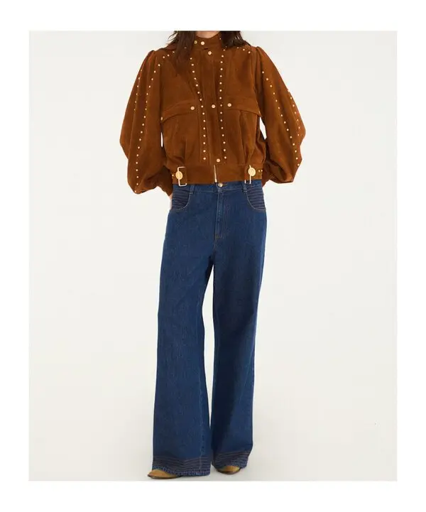 Farm Rio Studded Puff-sleeve Jacket