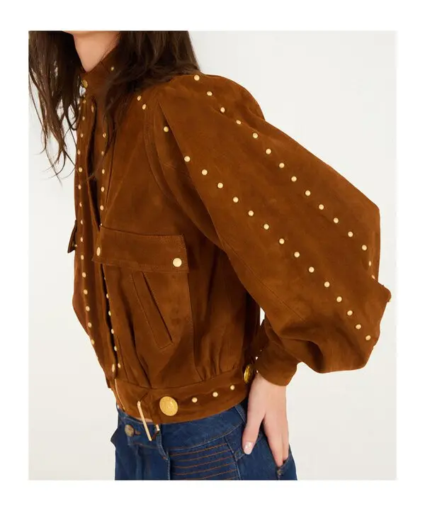 Farm Rio Studded Puff-sleeve Jacket