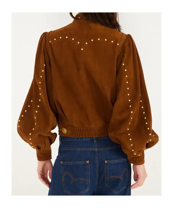 Farm Rio Studded Puff-sleeve Jacket
