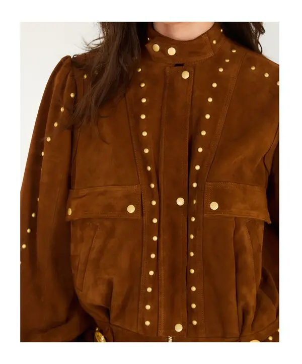 Farm Rio Studded Puff-sleeve Jacket