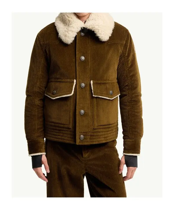 Moncler Givrand Shearling-trimmed Corduroy Short Down Jacket