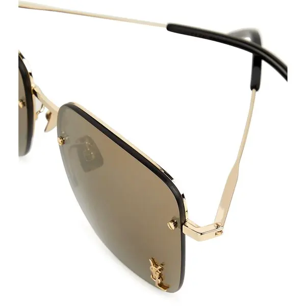 Saint Laurent Frameless Square Metal Thin-rimmed Sunglasses - No