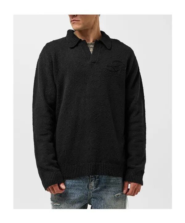 REPRESENT Notched Collar Knitted Top