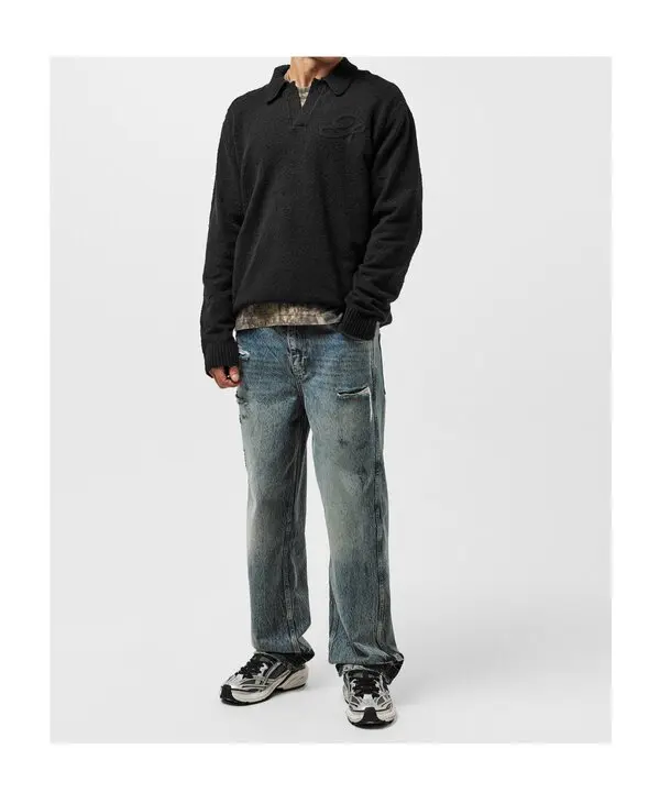 REPRESENT Notched Collar Knitted Top
