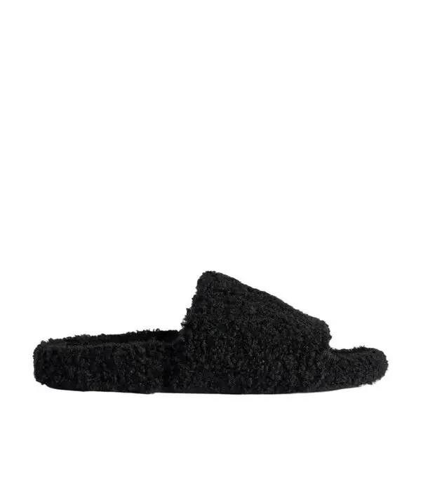 Balenciaga Furry Open Mule - Black
