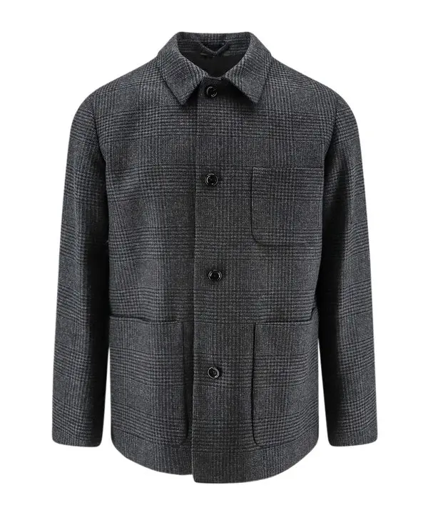 LARDINI Checked Button-up Jacket
