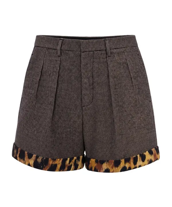 R13 Pleated Turn-up Shorts - No