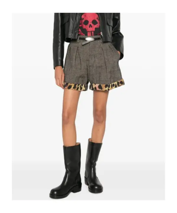R13 Pleated Turn-up Shorts