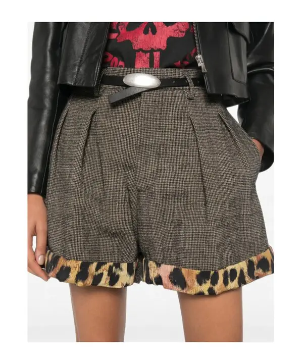 R13 Pleated Turn-up Shorts