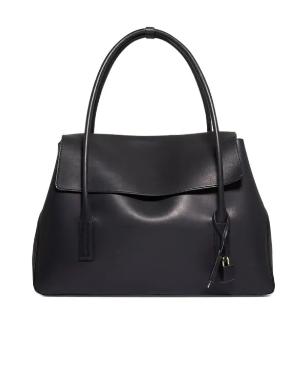 TOM FORD Natural Leather Eclipse Large Shoulder Bag - Black