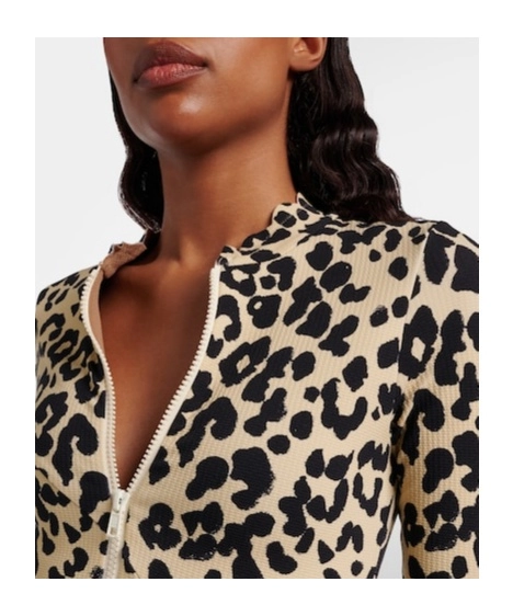 Marysia Leopard-print Rashguard Swimsuit