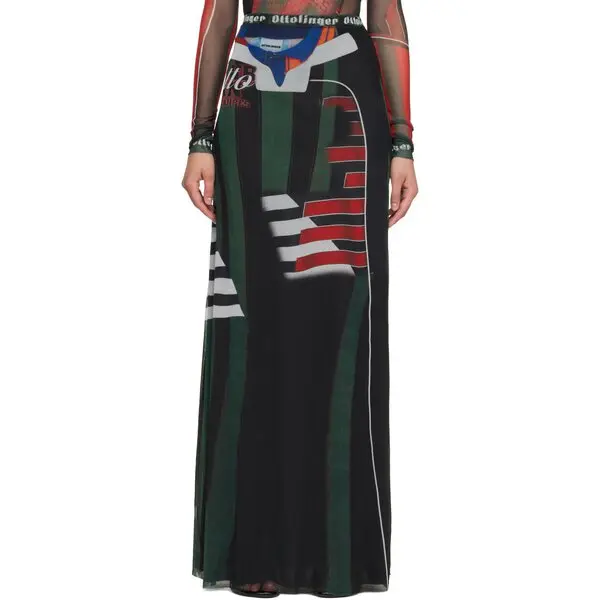 Ottolinger Printed Mesh Maxi Skirt - Multicolour