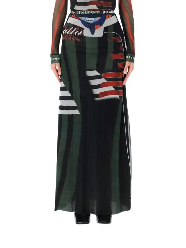 Ottolinger Printed Mesh Maxi Skirt - Multicolour