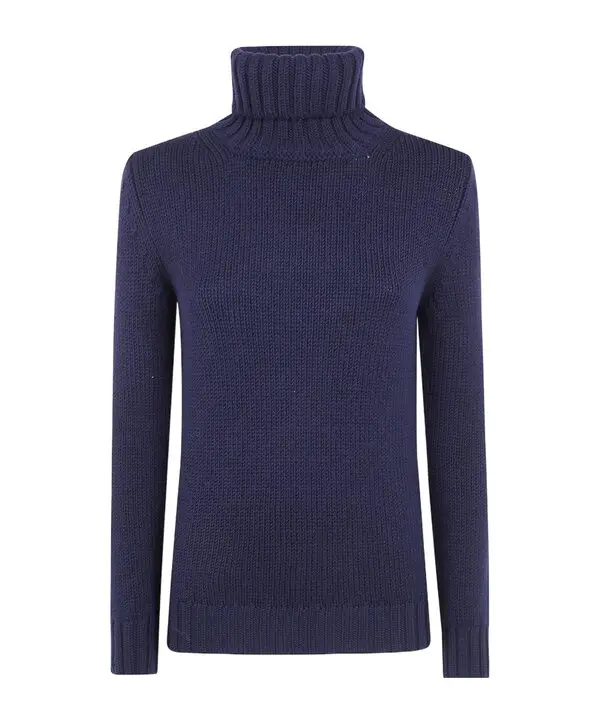 BASERANGE Base Ribbed Turtleneck Knitted Sweater - Blue