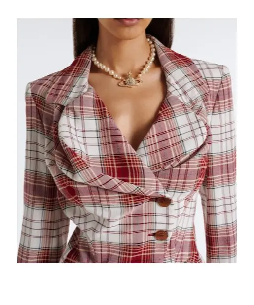 VIVIENNE WESTWOOD Drunken Tartan Crêpe Blazer
